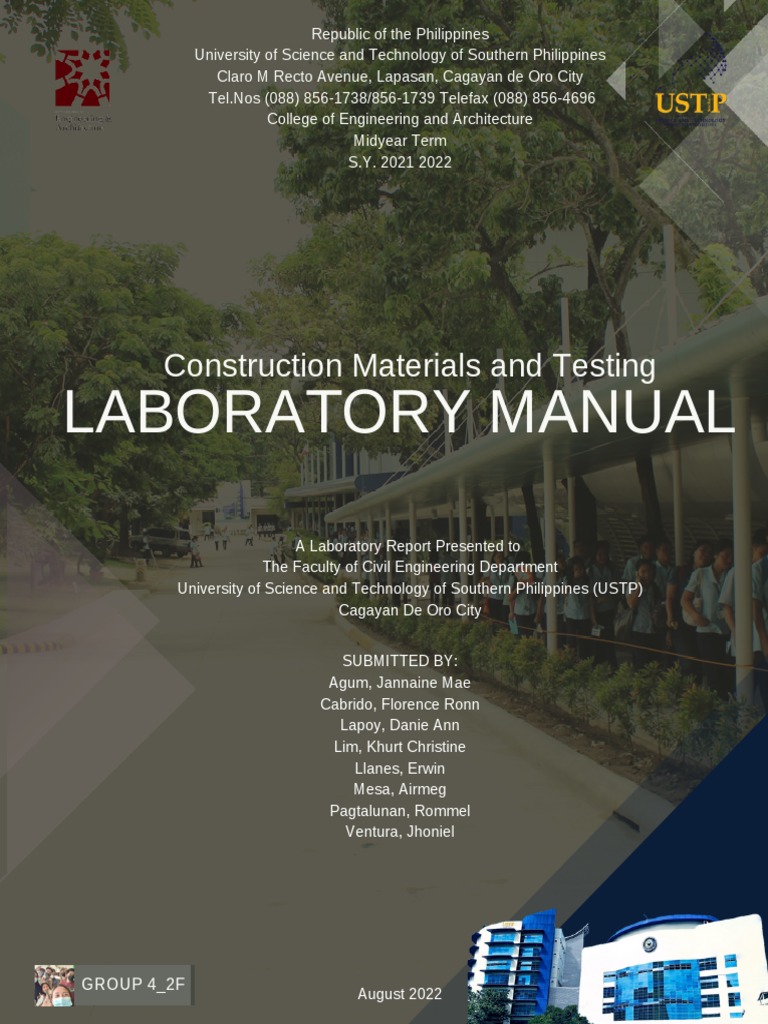 Final-Laboratory-Manual Group-4 2F CMT | PDF | Concrete | Fracture