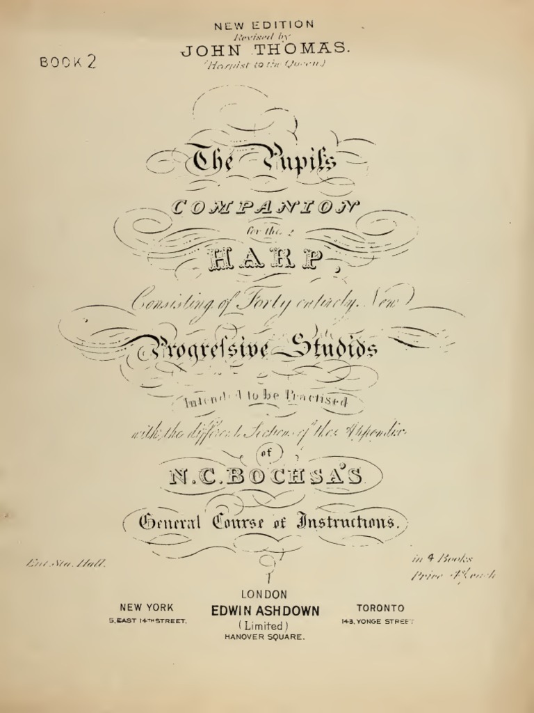Bochsa-The Pupil's Companion For The Harp - Consisting of Forty Entirely New Progressive Studios ...