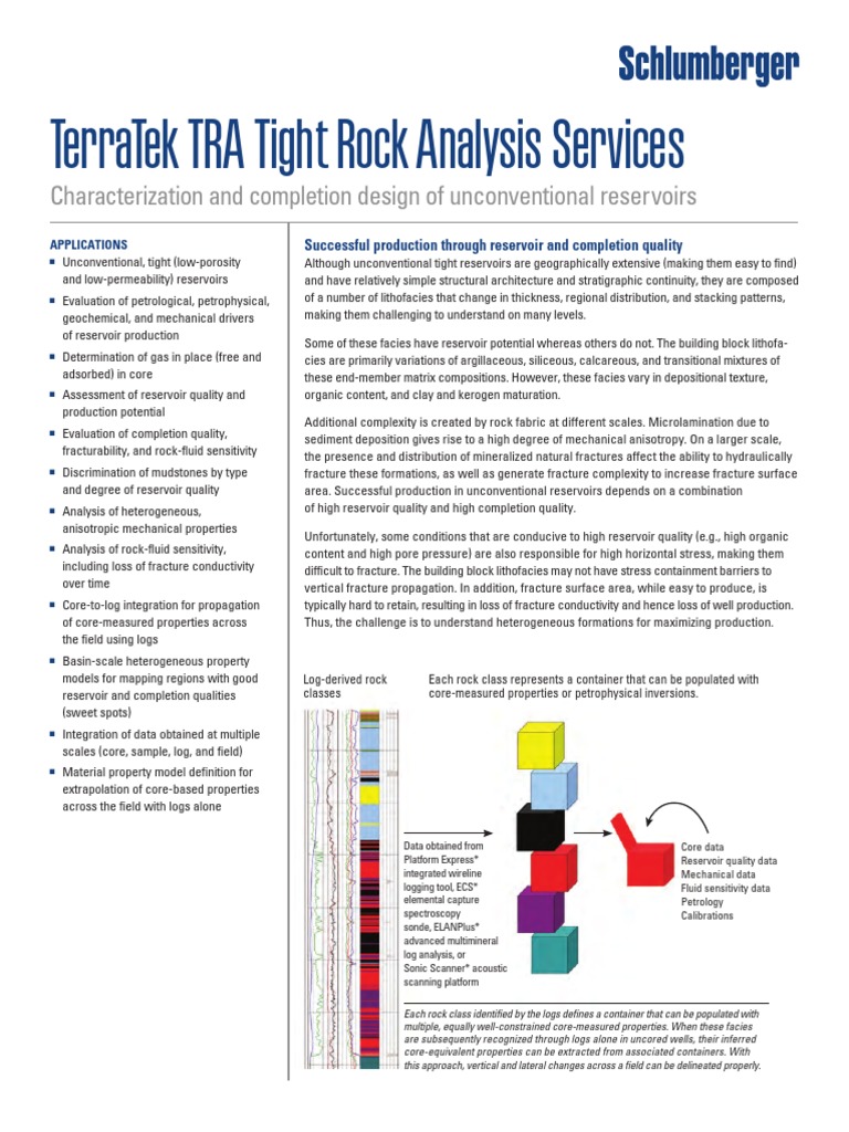 TerraTek TRA for Tight Rock Analysis | PDF | Petroleum Reservoir ...