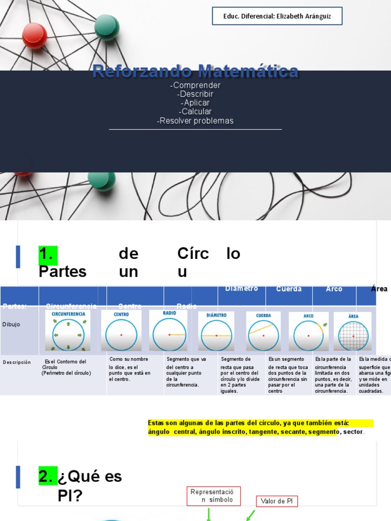 Ejercicios sobre Círculos y Circunferencias | PDF | Pi | Geometría ...