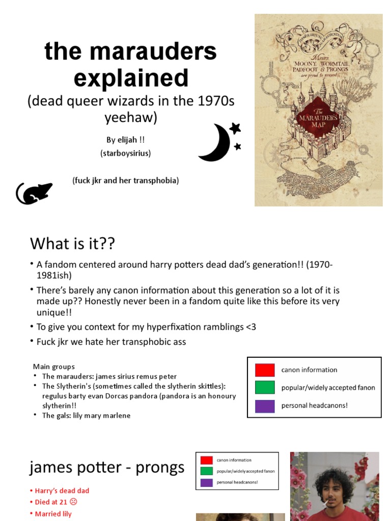 Marauders Era: Queer Headcanons | PDF | Harry Potter | Contemporary ...