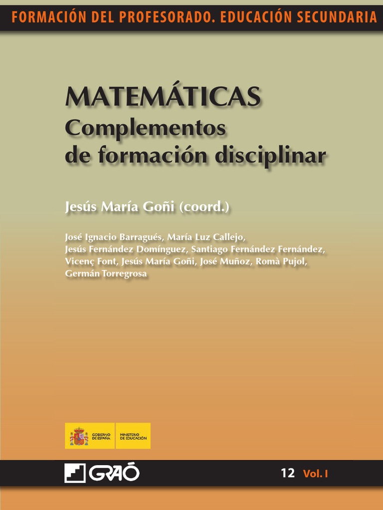 Matemáticas Complementos de Formación Disciplinar | PDF