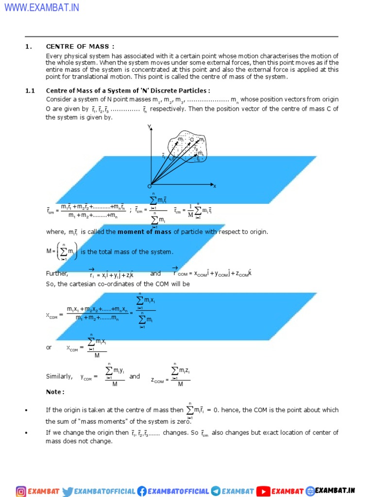 Center of Mass | PDF | Mechanics | Metrology