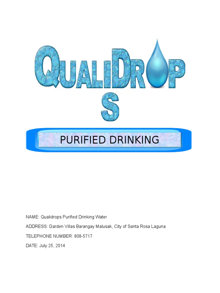 Business Plan | PDF | Water | Water Purification