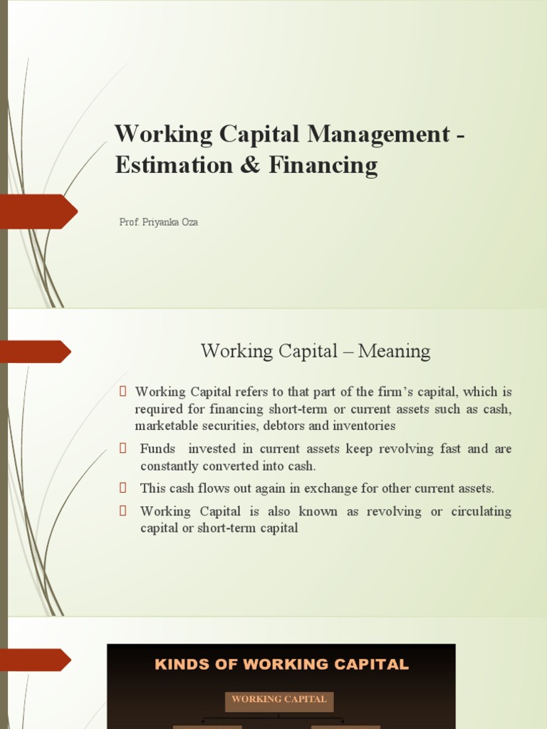 Working Capital Management | PDF | Working Capital | Inventory