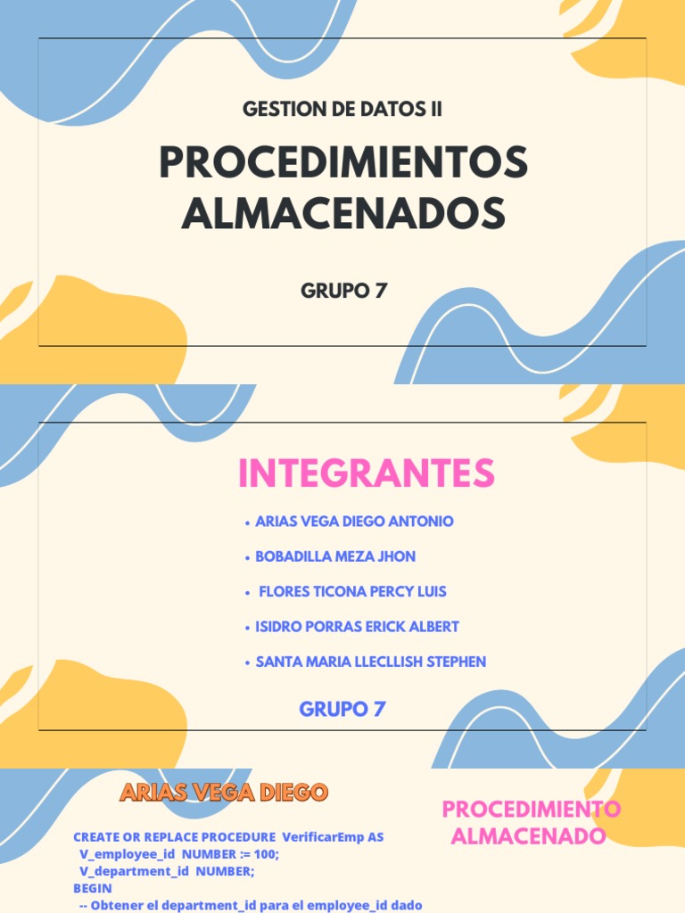 G7 Trabajo Procedimiento Almacenado | PDF | Negocios