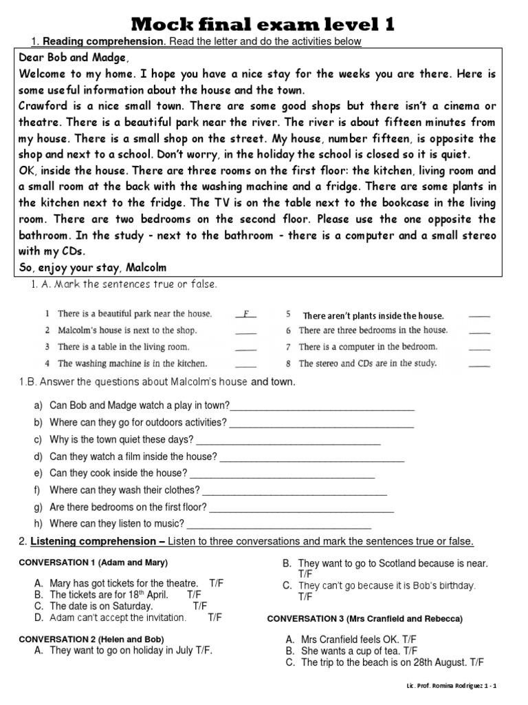 Mock Final Level 123 | PDF