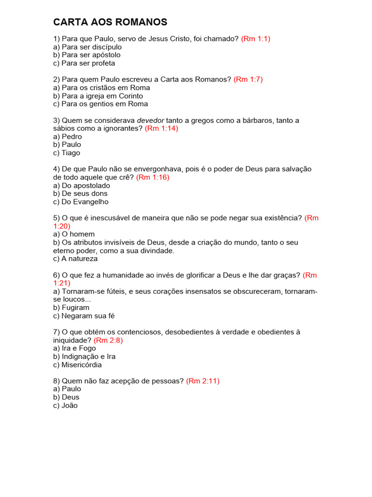 Carta Aos Romanos | PDF