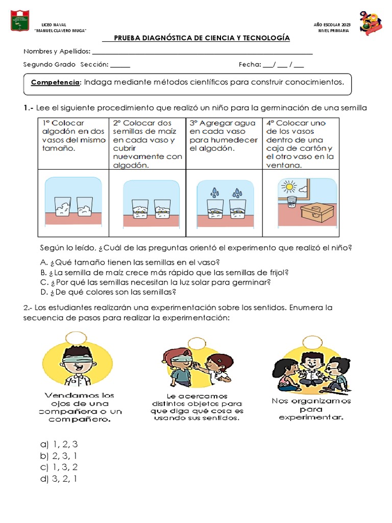 Prueba Diagnostica de Ciencia 2do Grado 2023 | PDF | Universo | Importar