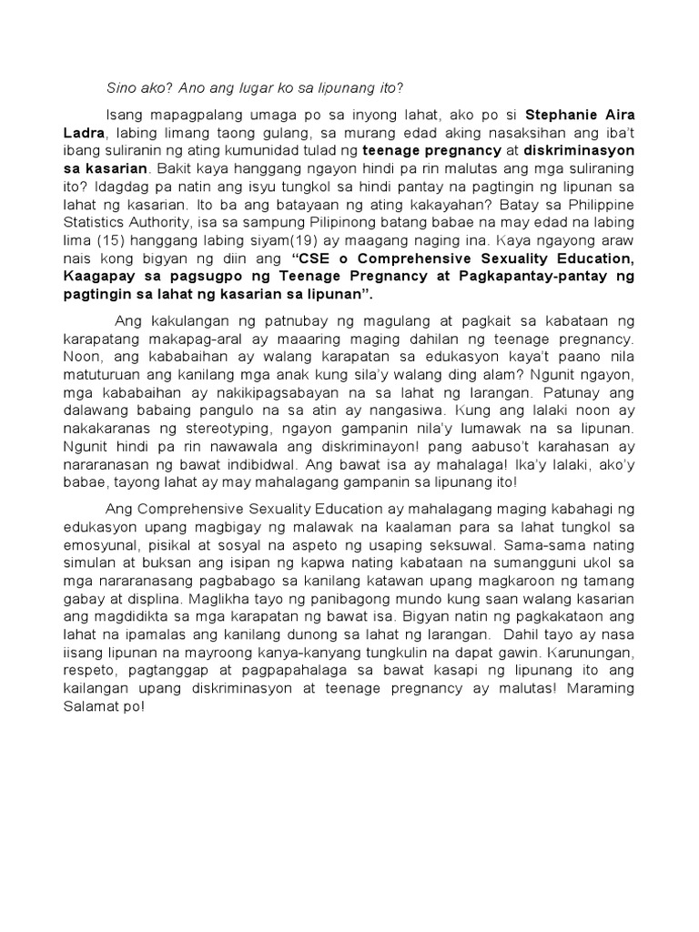 Oratorical Speech 3 | PDF