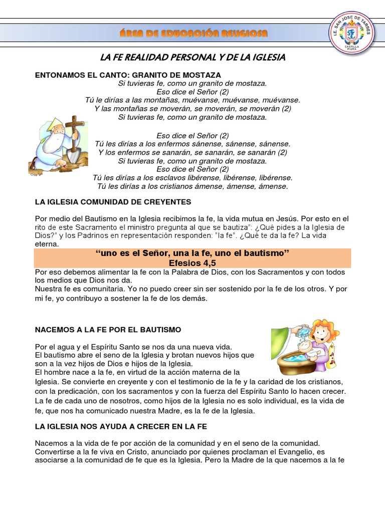 La Fe Realidad Personal y de La Iglesia | PDF | Bautismo | Iglesia Católica