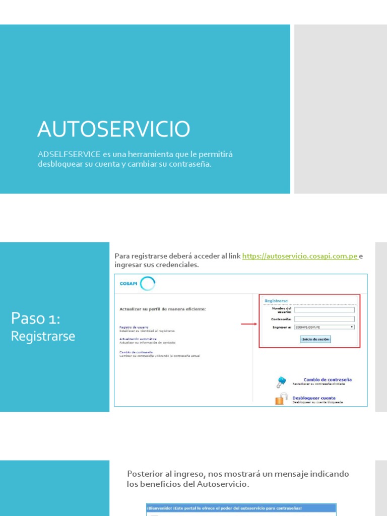 Guía para usar ADSelfService COSAPI | PDF | Contraseña | Red mundial