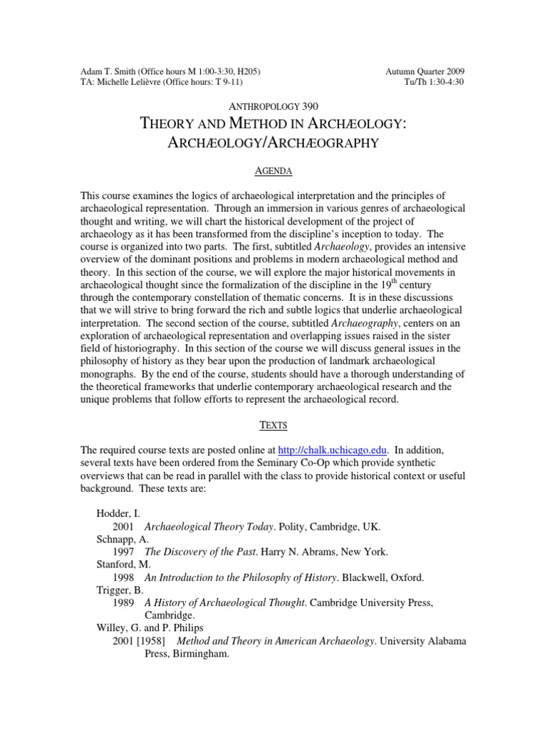 Arch Sys Syllabus 2009 | PDF | Archaeology | Anthropology