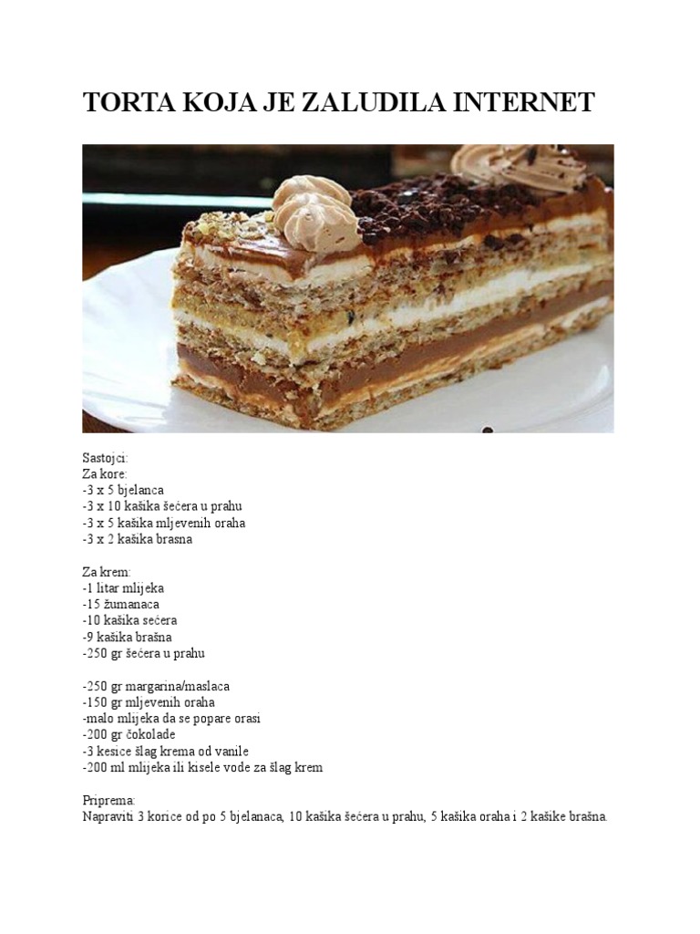 Torta Koja Je Zaludila Internet | PDF