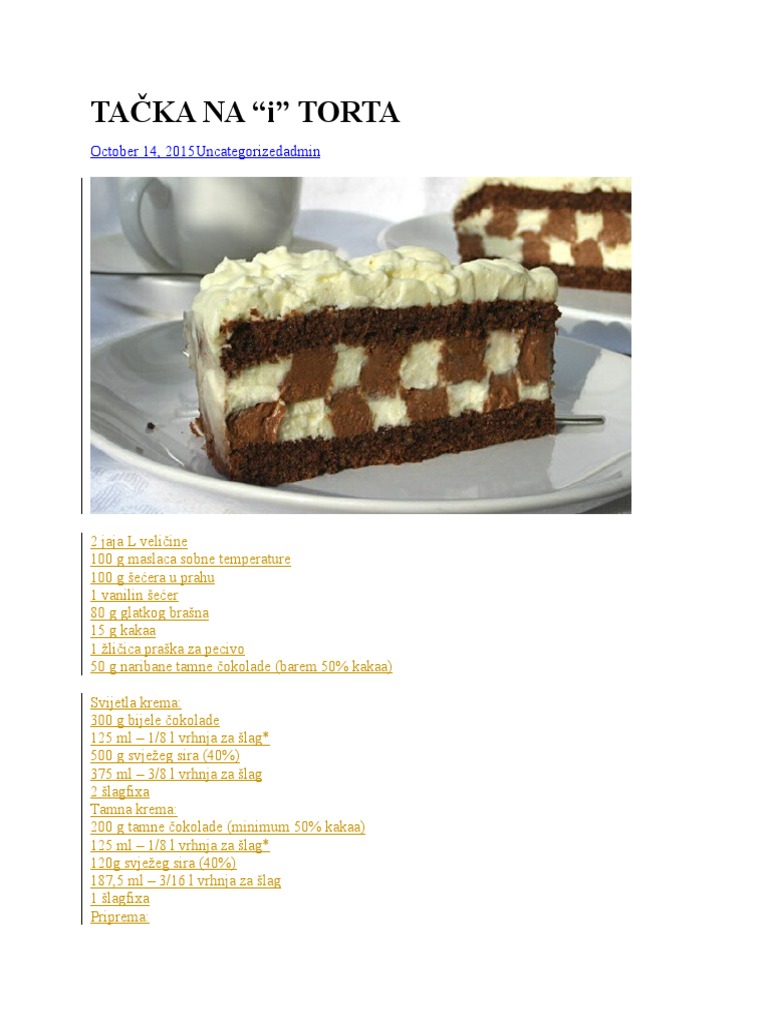 TAČKA NA i torta | PDF