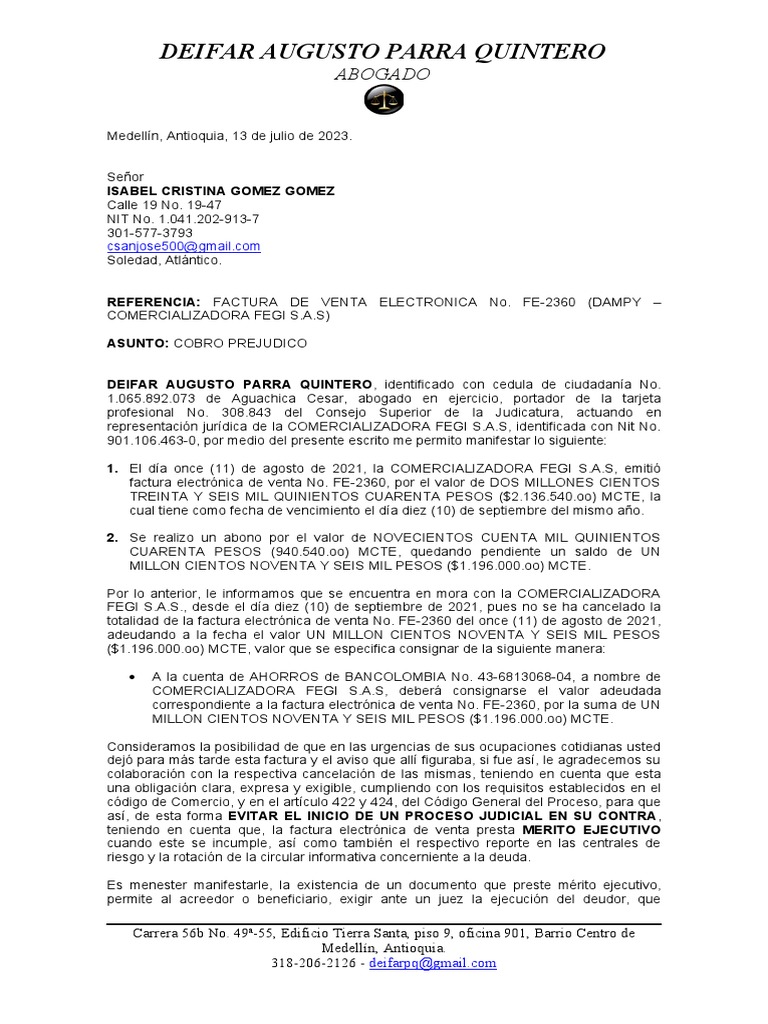 Cobro Prejuridico - Dampy 2 | PDF | Pagos | Pagaré