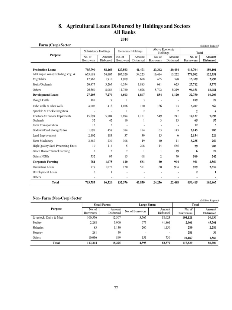 8 - Agricultural Loans-2010-20 SBP (Holding Wise and Non Farmer Wise ...
