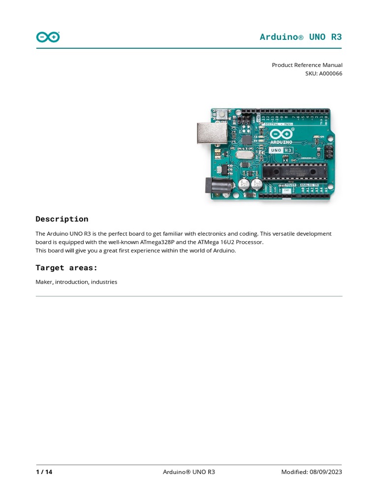 A000066 Datasheet | PDF | Microcontroller | Computer Hardware