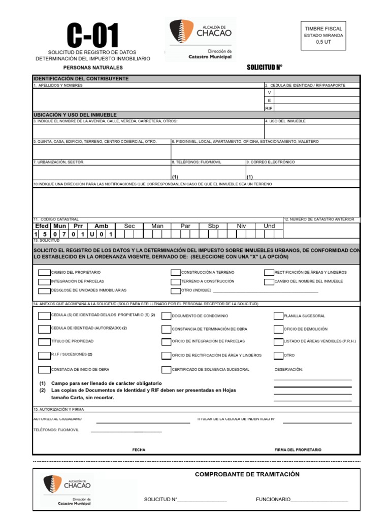 Planilla C01. Chacao | PDF