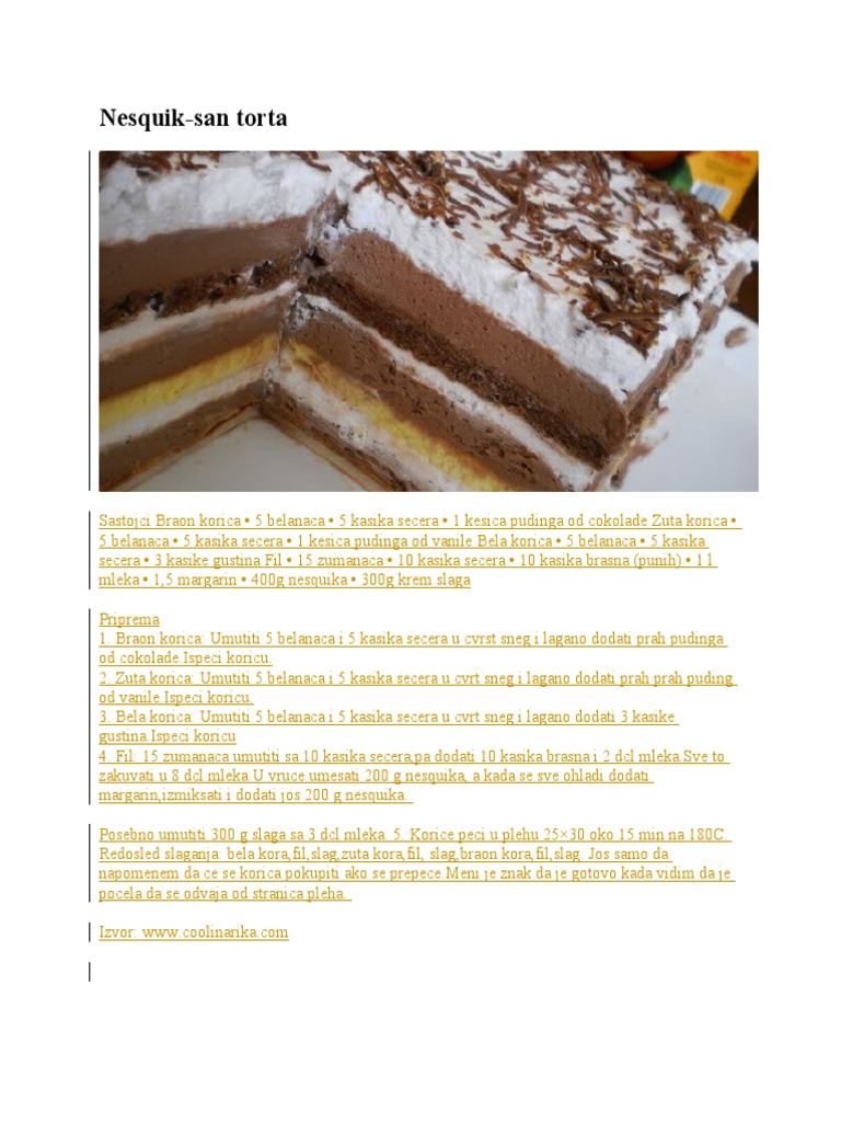 Nesquik Torta | PDF