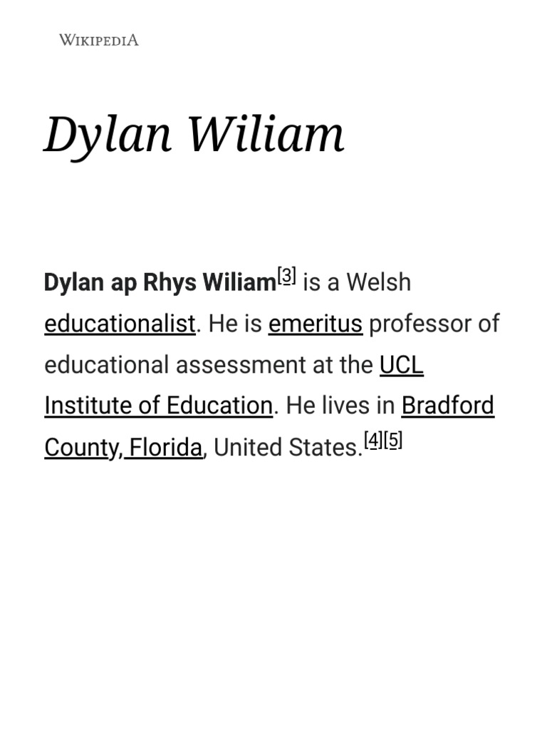 Dylan Wiliam - Wikipedia | PDF