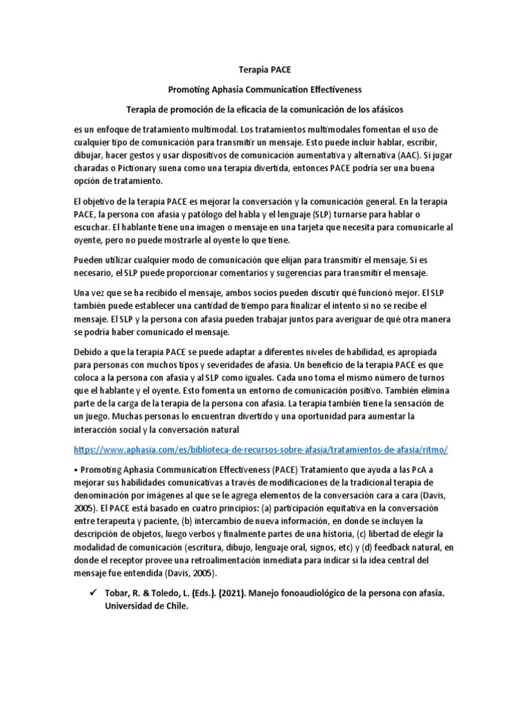 Terapia PACE para Afasia | PDF