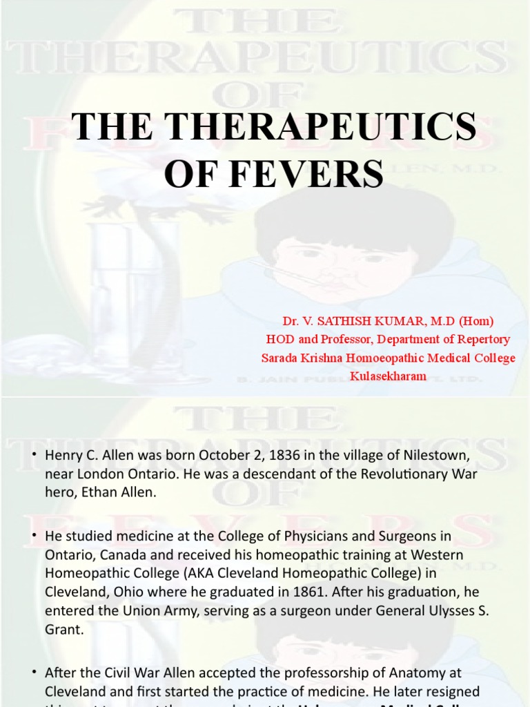 The Therapeutics of Fever - 5fbded32d6a27 | PDF | Homeopathy | Medicine