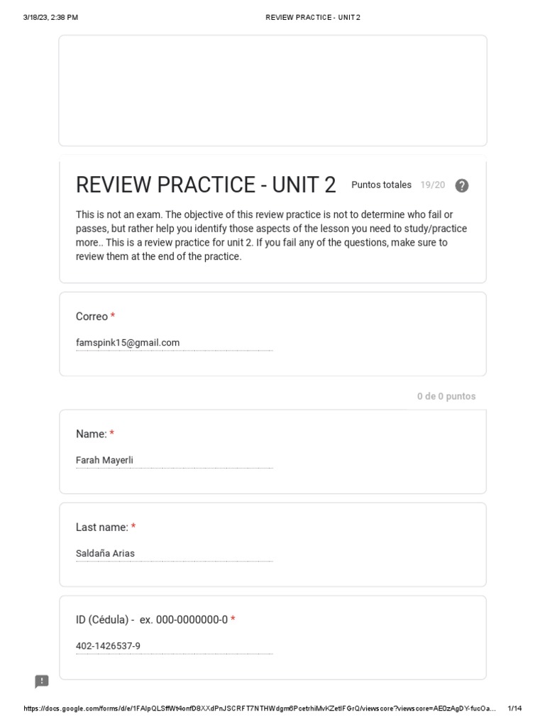 Review Practice - Unit 2 | PDF | Tiger