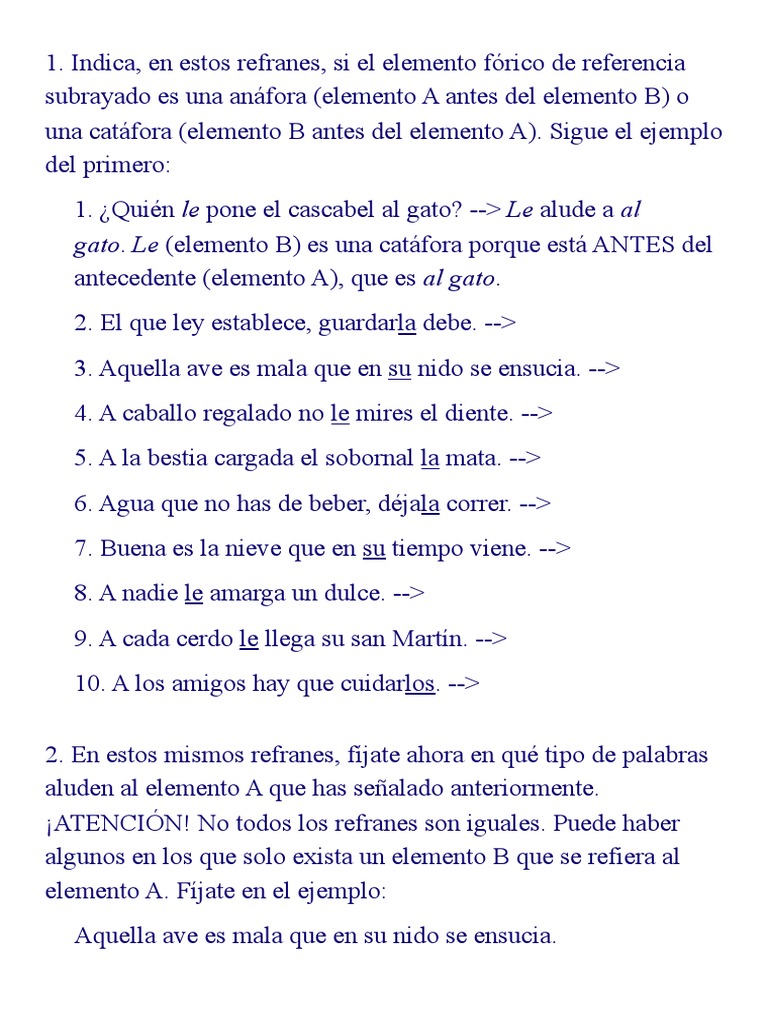 Análisis de Elementos Fóricos en Refranes | PDF