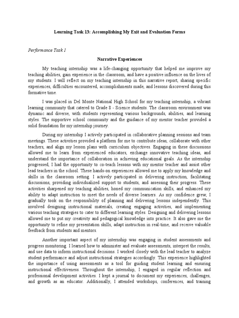 Learning Task 13 | PDF | Educational Assessment | Learning