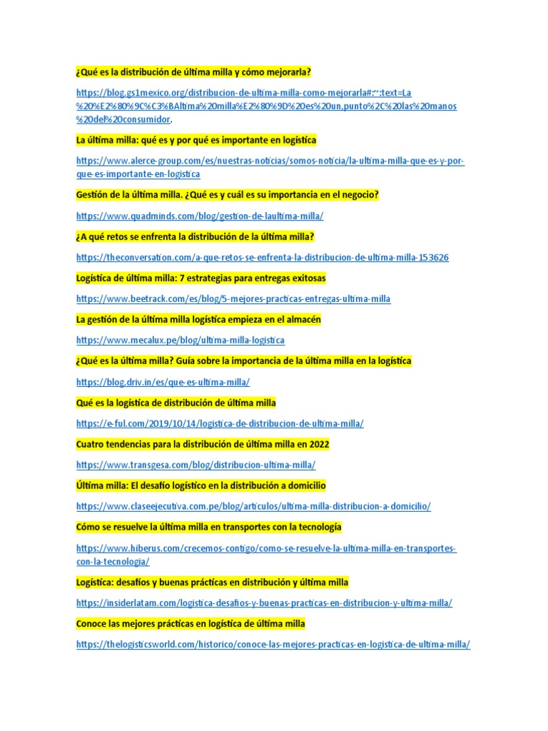 Mejora de la distribución de última milla | PDF