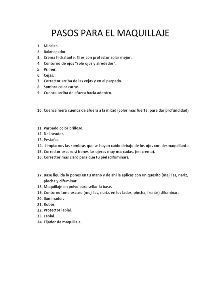 Pasos para El Maquillaje | PDF