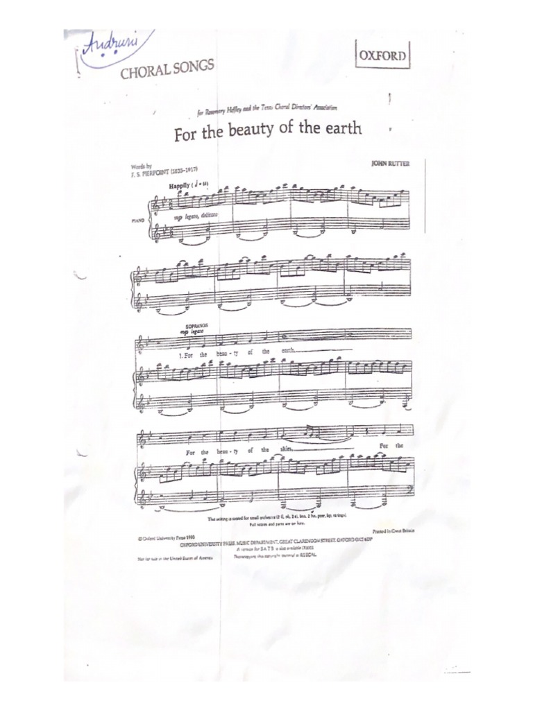 For The Beauty of The Earth | PDF