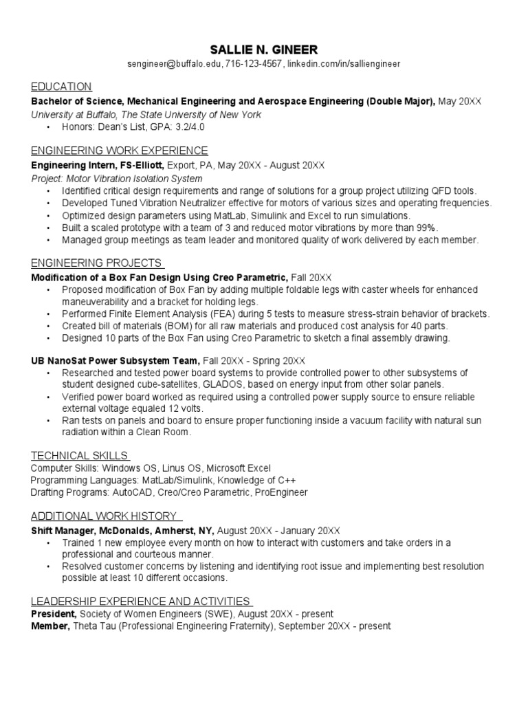 resume-sample-engineering | PDF