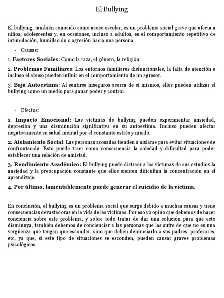 El Bullying | PDF