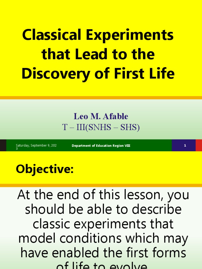 Classical Experiments on Life's Origin | PDF | Science & Mathematics