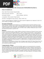 Exemplo Bom de Laudo Neuropsicológico | PDF | Neuropsicologia | Psicologia