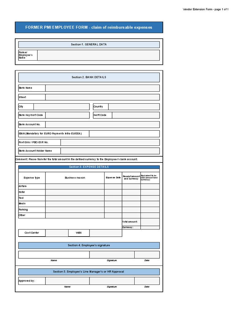 Blank Former Employee Form | PDF