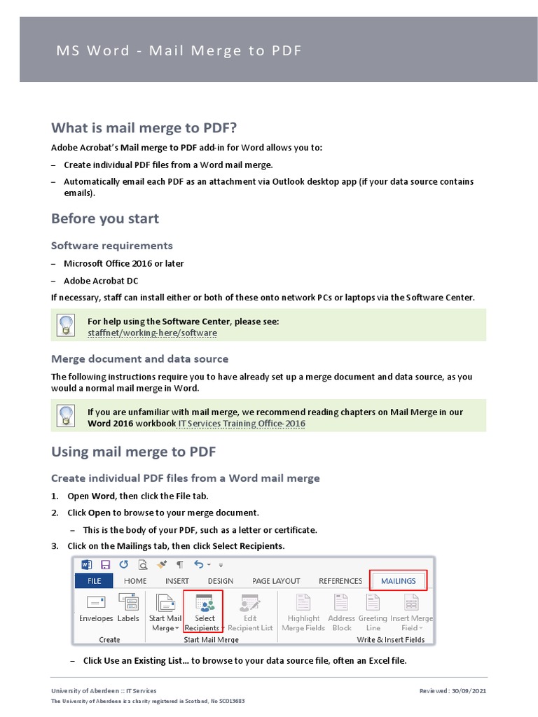 Ms Word Mail Merge PDF | PDF | Microsoft Outlook | Microsoft Word