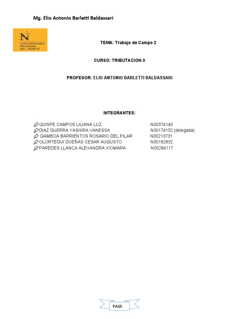 Trabajo+de+campo+2 G7 | PDF | Impuestos | Impuesto sobre la renta