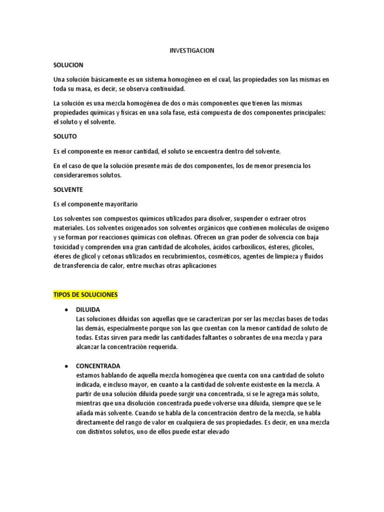 Unidad 4 Quimica Pdf Concentración Química