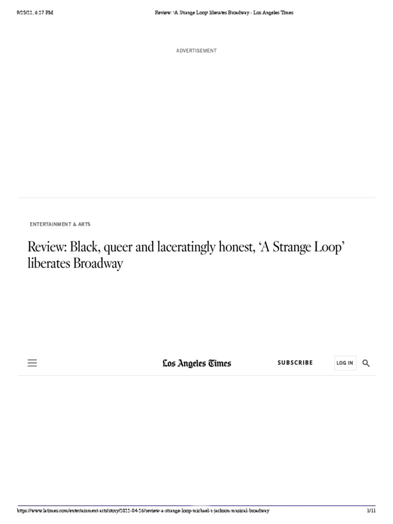 'A Strange Loop' Broadway Review | PDF | Art | Young Adult