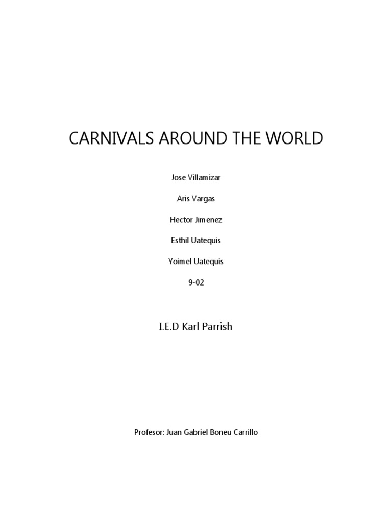 Global Carnival Traditions and Celebrations | PDF | Social Science