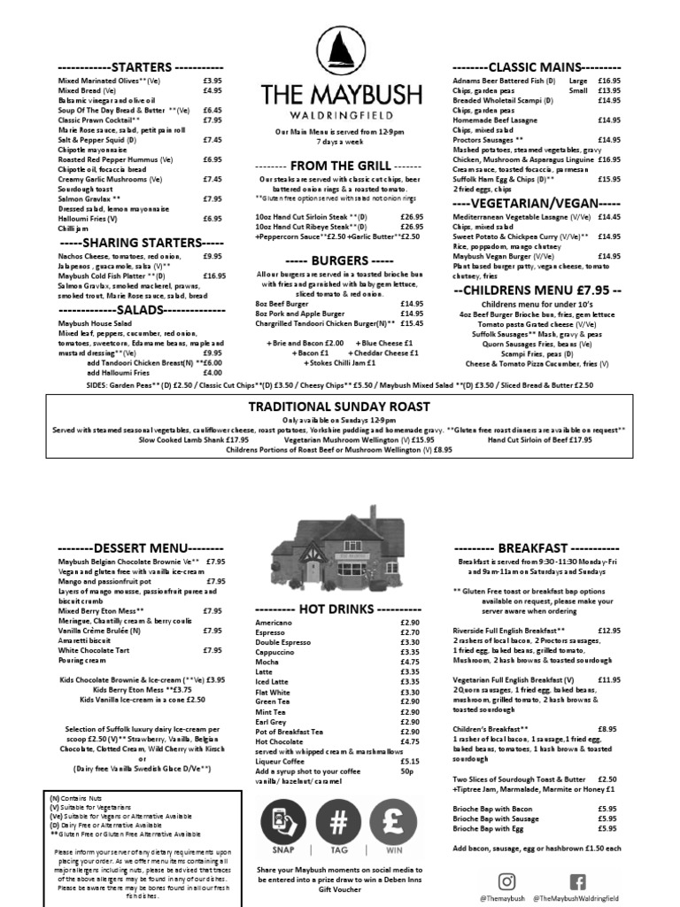 Maybush MAY MENU 2023 | PDF | Hamburgers | French Fries