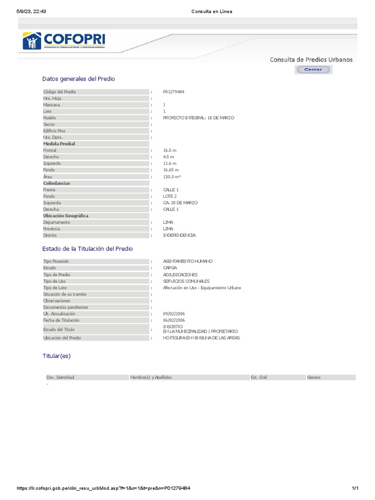 Consulta Predial en Línea: P01279484 | PDF