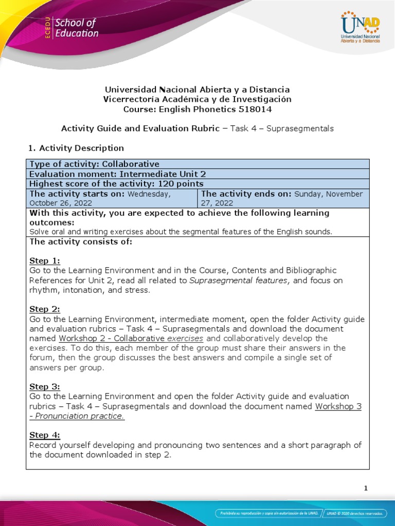 Activities Guide and Evaluation Rubric - Unit 2 - Task 4 ...