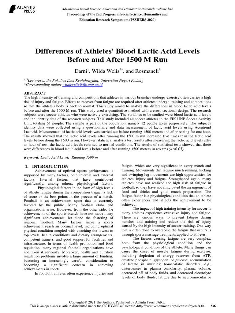 Lactic Acid On Athlete | PDF | Lactic Acid | Skeletal Muscle