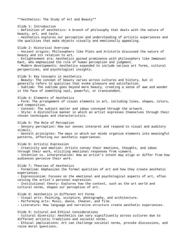 Understanding Aesthetics in Art | PDF