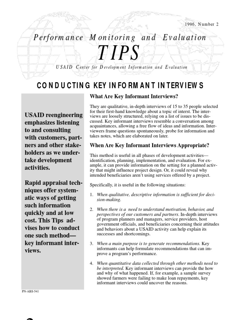 Key Informant Interview Guide | PDF | Search Engine Indexing | Data