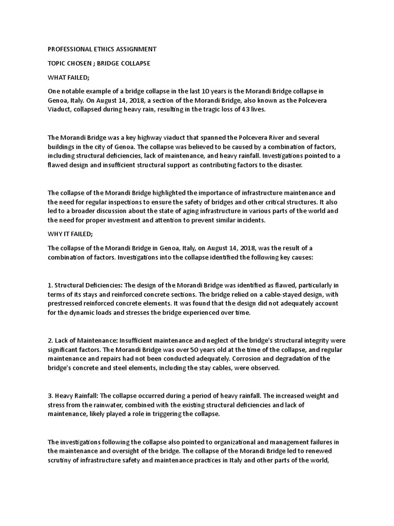 Professional Ethics Assignment | PDF | Bridge